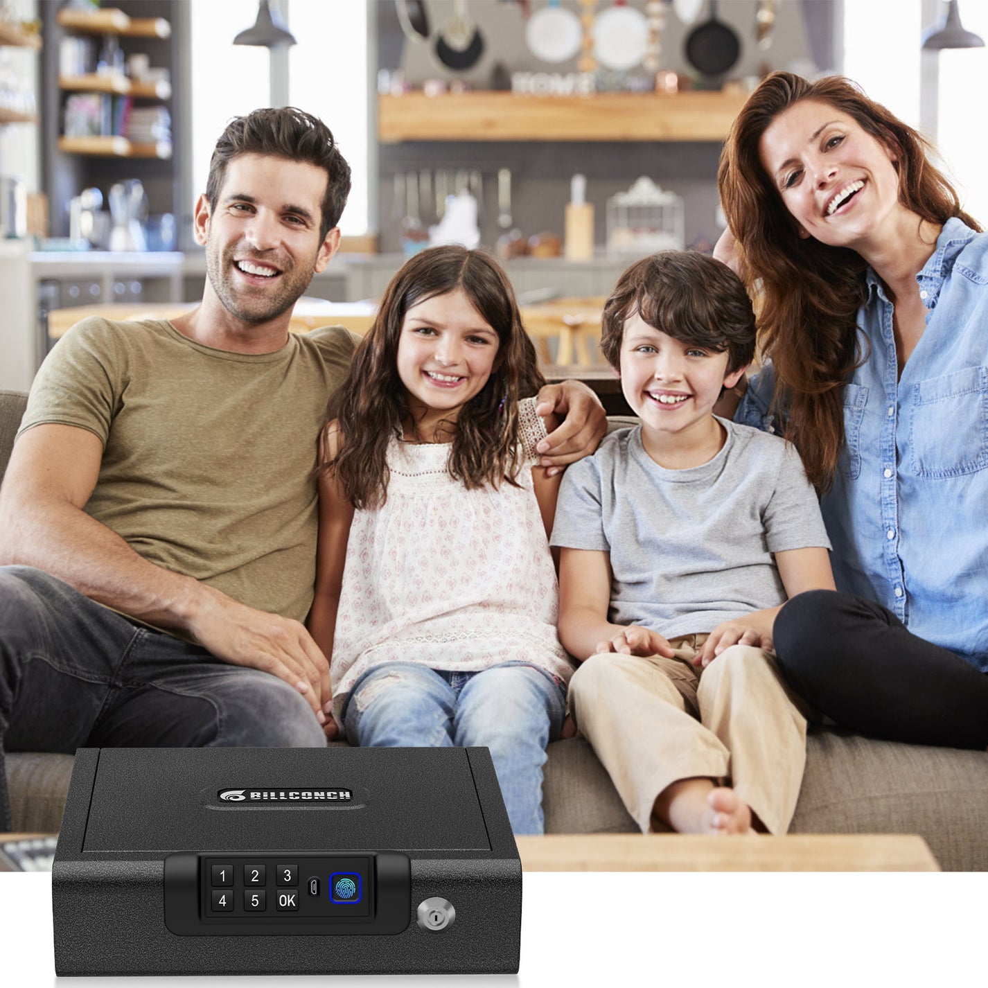 BILLCONCH Gun Safe, A1 Biometric Gun Safe for Handgun 3-Ways unlock Sa – Billconch